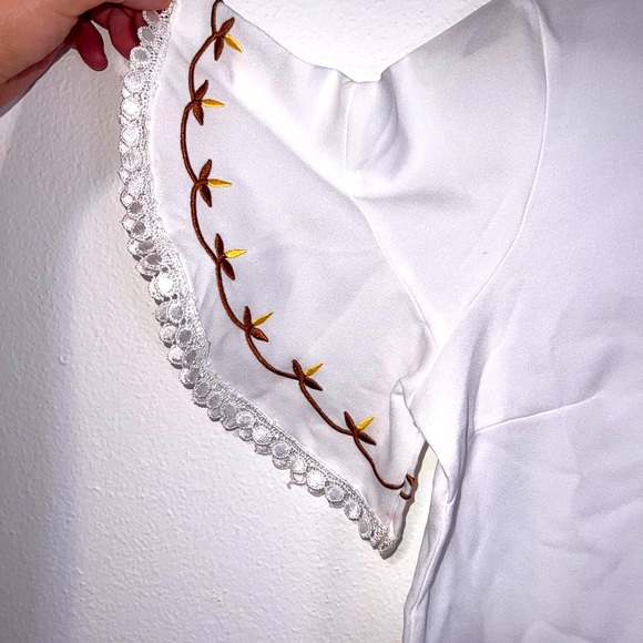 Zara | Tops | Zara Basic White Top W Embroidery | Poshmark